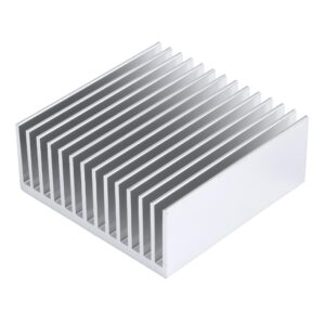 Awxlumv 4PCS 50mm Aluminum Heatsink Kit 50x50x20mm/ 1.57" (L) x 1.57"(W) x 0.79"(H) Heat Sink Cooler for GPU CPU Peltier Plate Module Router Amplifier Led Chipset Heat Radiator Cooling Fin (Sliver)