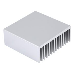 Awxlumv 4PCS 50mm Aluminum Heatsink Kit 50x50x20mm/ 1.57" (L) x 1.57"(W) x 0.79"(H) Heat Sink Cooler for GPU CPU Peltier Plate Module Router Amplifier Led Chipset Heat Radiator Cooling Fin (Sliver)