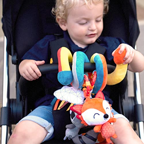 Diono Activity Spiral Baby Toy, Bright Plush Activity Spiral with Interactive Hanging Toys, Perfect for Strollers, Car Seat Bar