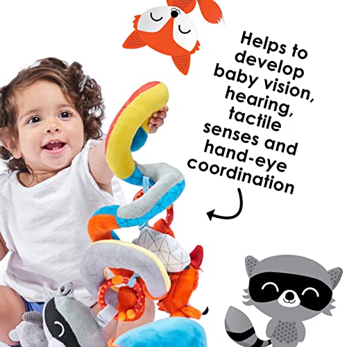 Diono Activity Spiral Baby Toy, Bright Plush Activity Spiral with Interactive Hanging Toys, Perfect for Strollers, Car Seat Bar