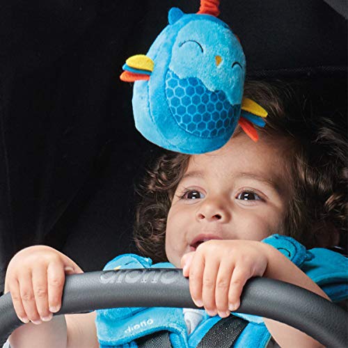 Diono Baby Owl Character Car Seat Straps & Toy, Shoulder Pads for Baby, Infant, Toddler, 2 Pack Soft Seat Belt Cushion and Stroller Harness Covers Helps Prevent Strap Irritation