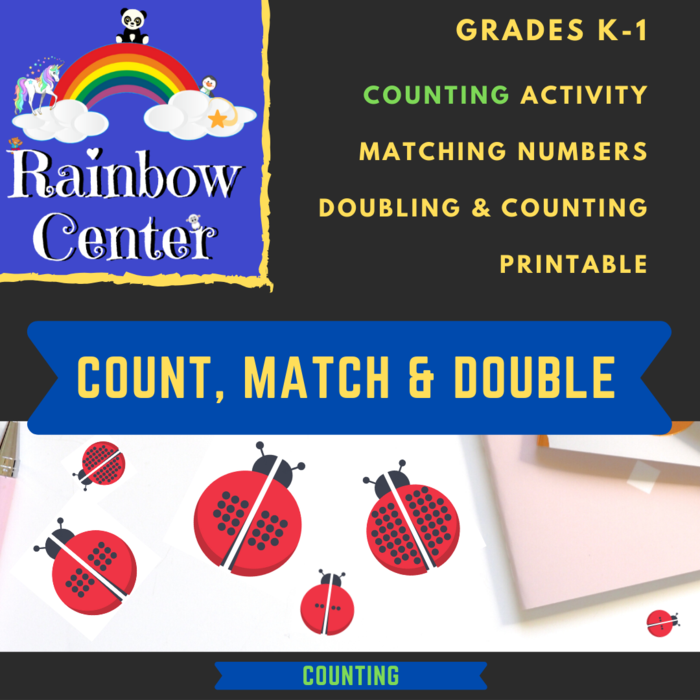 Number Counting, Matching & Doubling - Printable Activity - Grades K-1