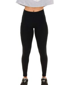 spalding womens activewear cotton blend 28" inseam with pocket leggings, black, large us