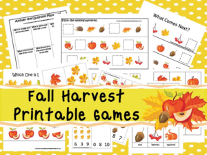 30 printable fall harvest themed games and activities