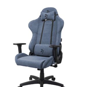 Arozzi Torretta Premium Soft Fabric Gaming Chair, Breathable Fluid-Repellent Ergonomic Office Chair with Adjustable Height, 3D Armrest & 2 Supportive Pillows (Blue)