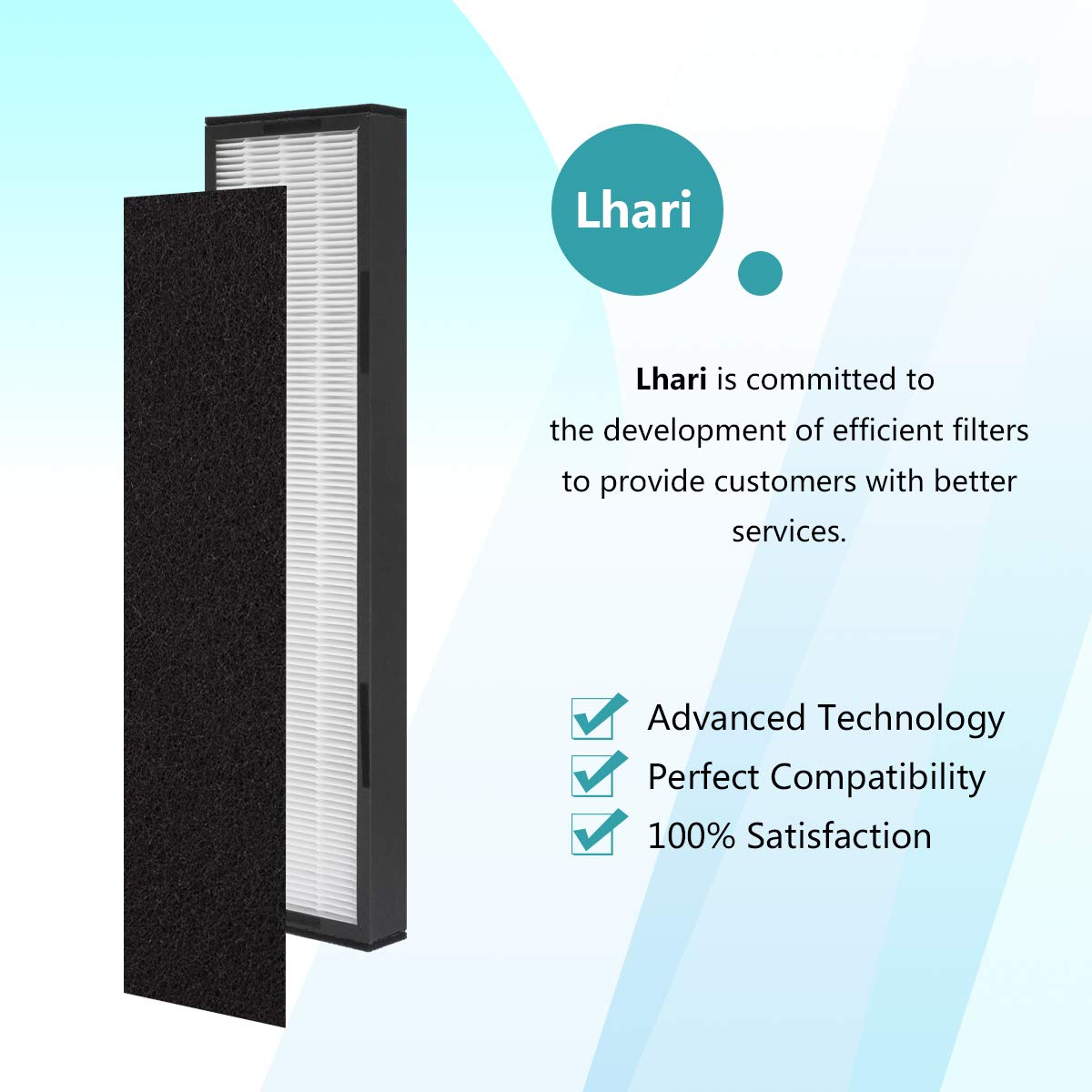 Lhari FLT5000 Filter C True HEPA Replacement Filter, Compatible with GermGuardian Air Purifiers AC5000, AC5250PT, AC5000E, AC5350B, AC5350BCA, AC5350W, BXAP250, IAP-GG-125