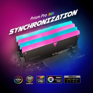 V-Color Prism Pro DDR4 16GB(8GBx2)-3200MHz (PC4-25600) CL16 RGB Gaming Desktop Ram Memory UDIMM Hynix IC - Jet Black (TL8G32816C-E6PRKWK)