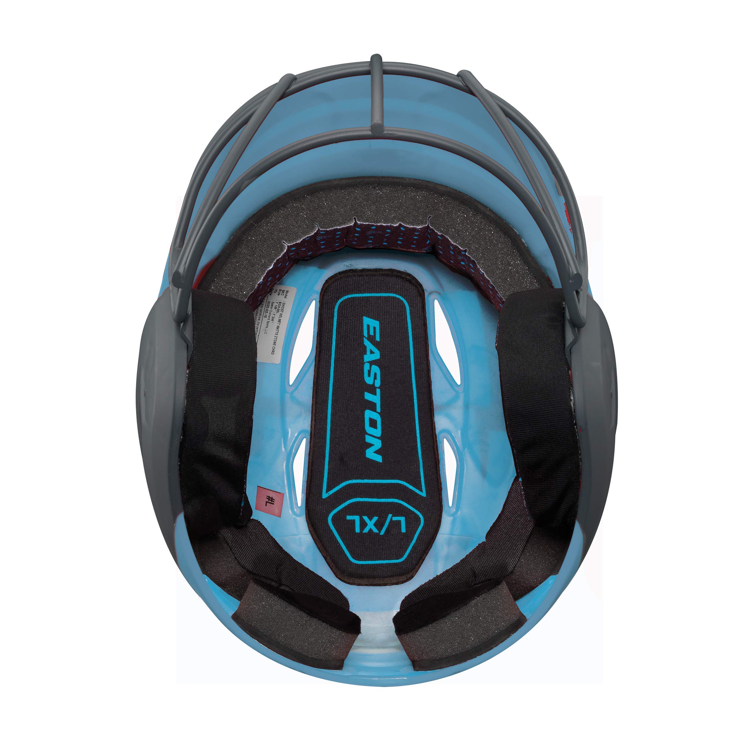 Easton | GHOST Softball Batting Helmet | Two-Tone Matt Carolina Blue/Charcoal | T-Ball/Small