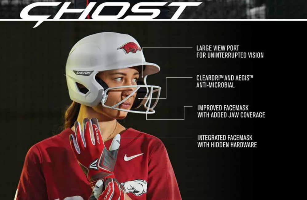 Easton | GHOST Softball Batting Helmet | Matte White | Large/XLarge