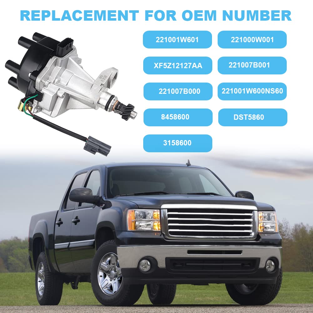 JDMON Ignition Distributor Compatible with Nissan Truck Frontier Xterra Quest Pickup V6 1996 1997 1998 1999 2000 2001 2002 2003 2004 Replace 22100-1W601 221000W001