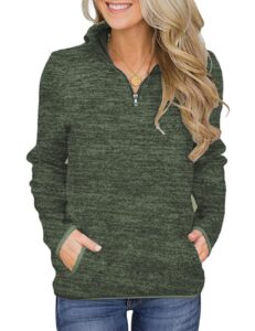 akewei womens sweatshirt hoodies casual zip up hoodie jacket with pockets army green xl