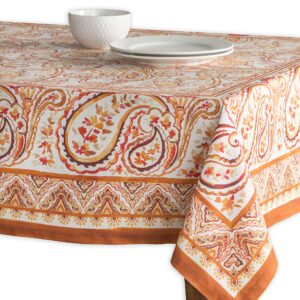 Maison d' Hermine Tablecloth 100% Cotton 70"x108" Washable Rectangle Table Cover Decorative Tablecloths, Dining, Buffet Party & Camping, Palatial Paisley - Thanksgiving/Christmas