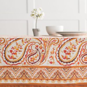 Maison d' Hermine Tablecloth 100% Cotton 70"x108" Washable Rectangle Table Cover Decorative Tablecloths, Dining, Buffet Party & Camping, Palatial Paisley - Thanksgiving/Christmas