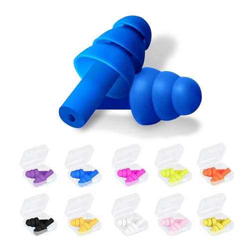 Ear Plugs for Sleeping Noise Cancelling, Reusable Silicone Sound Blocking Earplugs, Waterproof Noise Reduction Ear Plugs for Shooting, Swimming, Concerts, Snoring (50 Pair)