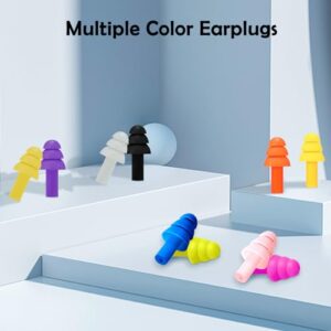 Ear Plugs for Sleeping Noise Cancelling, Reusable Silicone Sound Blocking Earplugs, Waterproof Noise Reduction Ear Plugs for Shooting, Swimming, Concerts, Snoring (50 Pair)