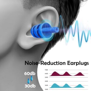 Ear Plugs for Sleeping Noise Cancelling, Reusable Silicone Sound Blocking Earplugs, Waterproof Noise Reduction Ear Plugs for Shooting, Swimming, Concerts, Snoring (50 Pair)