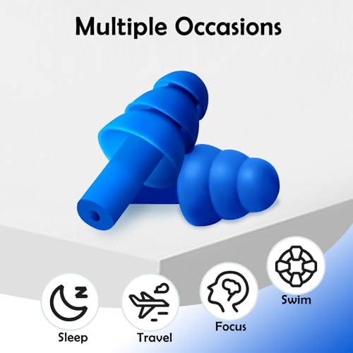 Ear Plugs for Sleeping Noise Cancelling, Reusable Silicone Sound Blocking Earplugs, Waterproof Noise Reduction Ear Plugs for Shooting, Swimming, Concerts, Snoring (50 Pair)