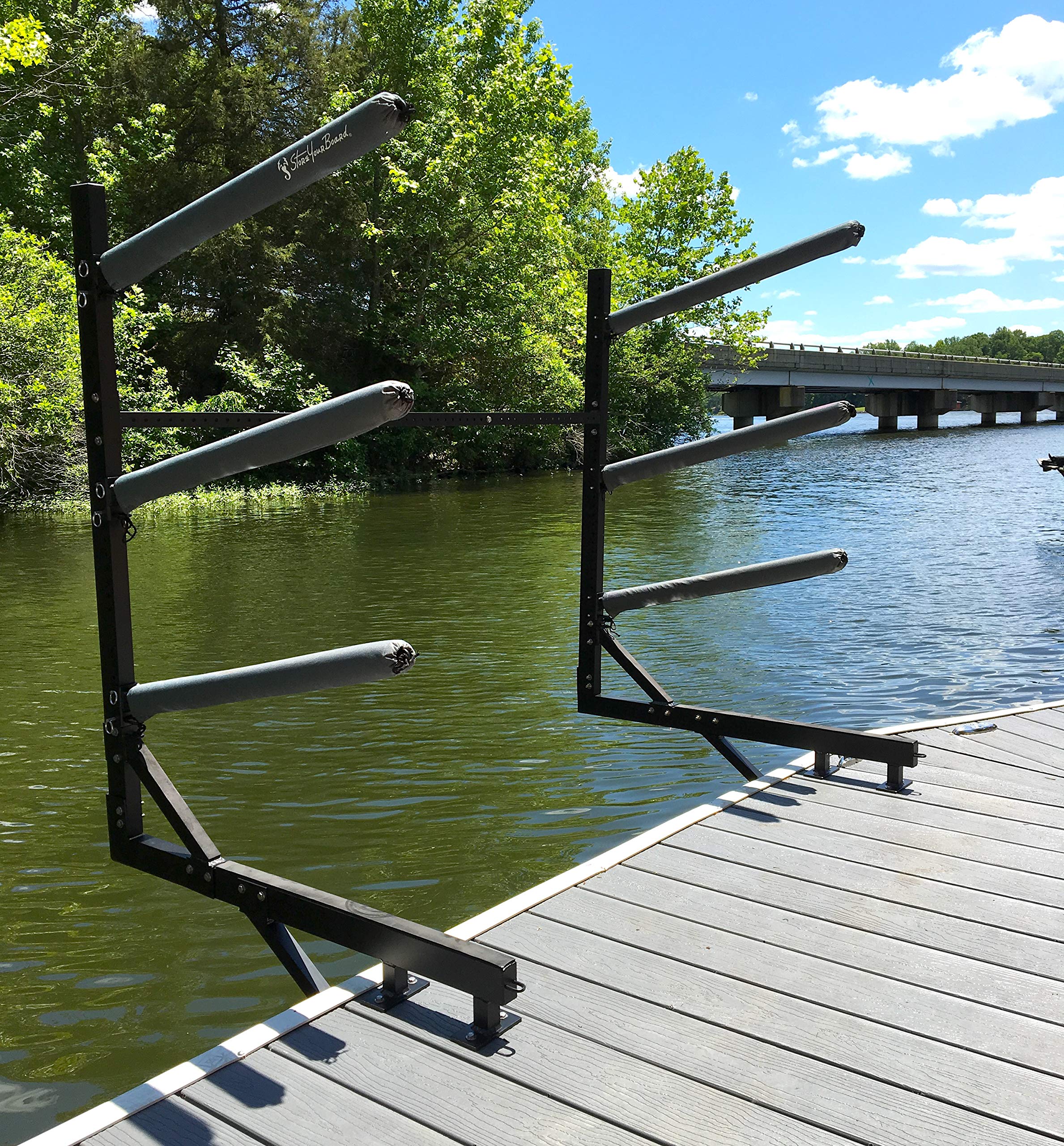 StoreYourBoard Kayak Dock Storage Rack, Outdoor Over The Water Mount, Holds 400 lbs, Heavy-Duty Metal Stand