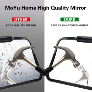 Moyu Home Baby Car Mirror,3 Modes LED Lights Back Seat Rear Facing toddler Safety Mirror,11.4" X 7.1"Wide View with 360 Pivoting,Shatterproof Glass Black