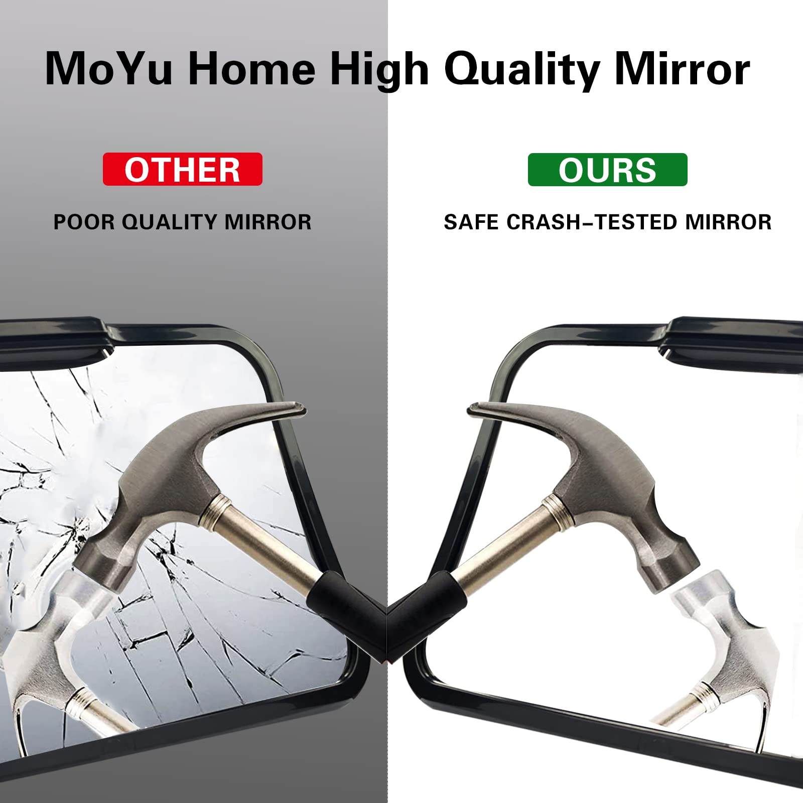 Moyu Home Baby Car Mirror,3 Modes LED Lights Back Seat Rear Facing toddler Safety Mirror,11.4" X 7.1"Wide View with 360 Pivoting,Shatterproof Glass Black