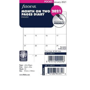 Filofax 2021, Pocket, Month On Two Pages, English (C68210-21)