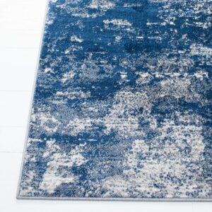 SAFAVIEH Brentwood Collection Area Rug - 9' x 12', Grey & Navy, Modern Abstract Design, Non-Shedding & Easy Care, Ideal for High Traffic Areas in Living Room, Bedroom (BNT822G)