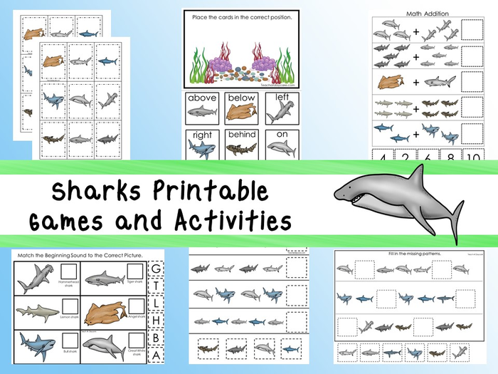 30 Printable Sharks Games and Activities