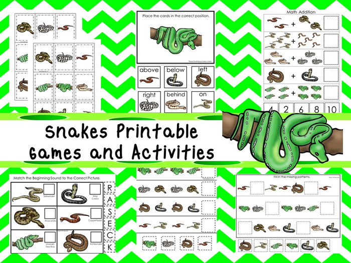 30 Printable Snakes themed Games and Activities