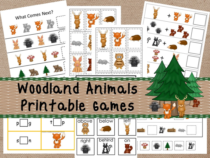 30 Printable Woodland Animals Games and Activities