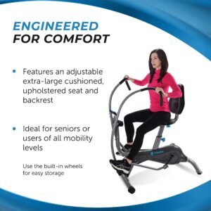 Stamina EasyStep Recumbent Stepper with Arm Workout - Recumbent Cross Trainer with Smart Workout App for Home Workout - Up to 250 lbs Weight Capacity