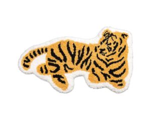 cute soft tiger shaped animals bath mat area rug for bedroom bathroom kitchen floor water absorption non-slip small carpet door mat kid's room playmat (50 * 75cm)