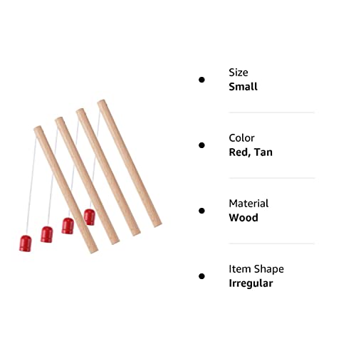 Sumind 4 Pieces Wooden Magnetic Fishing Poles Magnet Poles Fishing Rod for Wooden Magnetic Fishing Game for Kindergarten Preschool Girl Boy