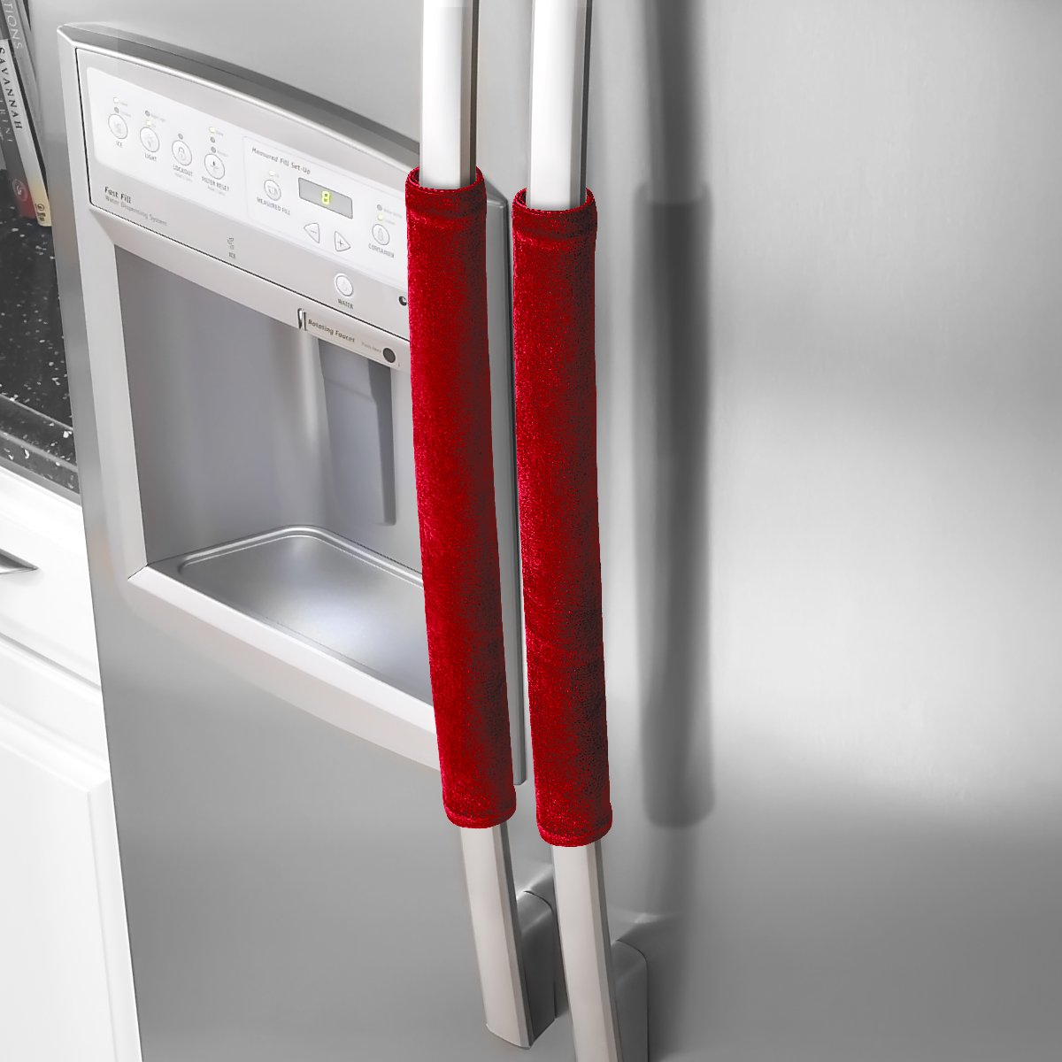 OUGAR8 Refrigerator Door Handle Covers,Keep Your Kitchen Appliance Clean from Smudges, Fingertips, Drips, &Food Stains, Perfect for Dishwashers (4pcs,Red)