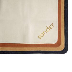 SONDER Double Sided Vegan Leather Changing Mat - Infant and Toddler Multipurpose Portable Waterproof Diaper Pad - Compact for Travel - Deluxe Diaper Changer (16" x 27", Honey Gold + Ivory)