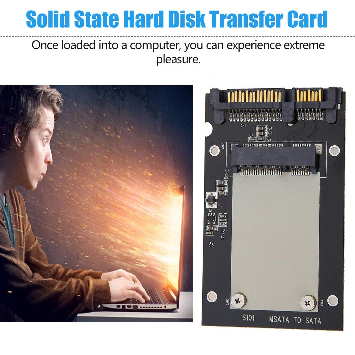 Shengerm S101 Solid State Drive Transfer Box mSATA to SATA III 2.5 inch SSD Aluminum Hard Disk Box SSD Adapter Card