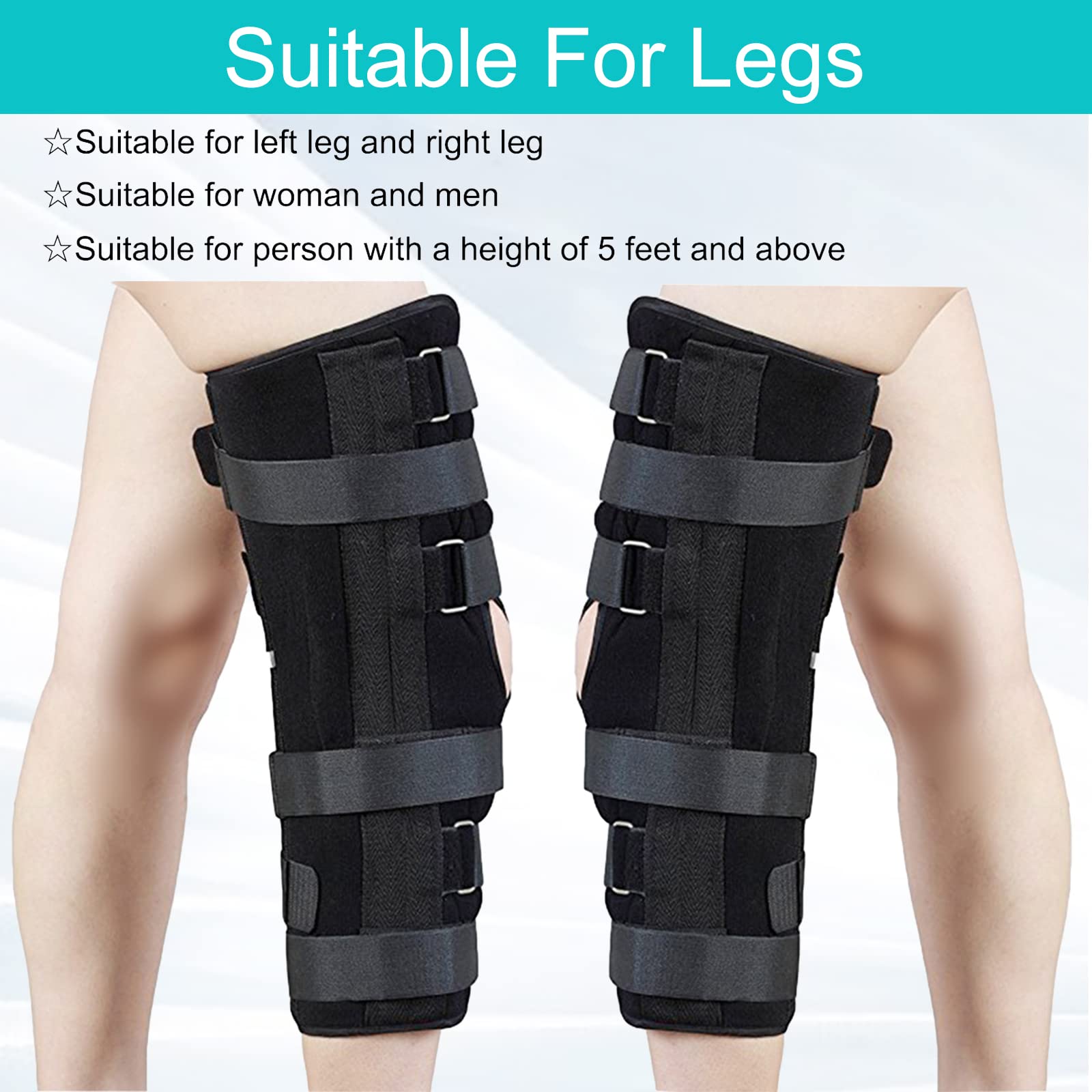 TANDCF Knee Immobilizer Secure Comfort Knee Brace & Stabilizer for Recovery,Knee Fractures,Instability, ACL,MCL,Meniscus Tear,Arthritis,Displacement & Post Surgery Recovery,Height 18.1" Universal