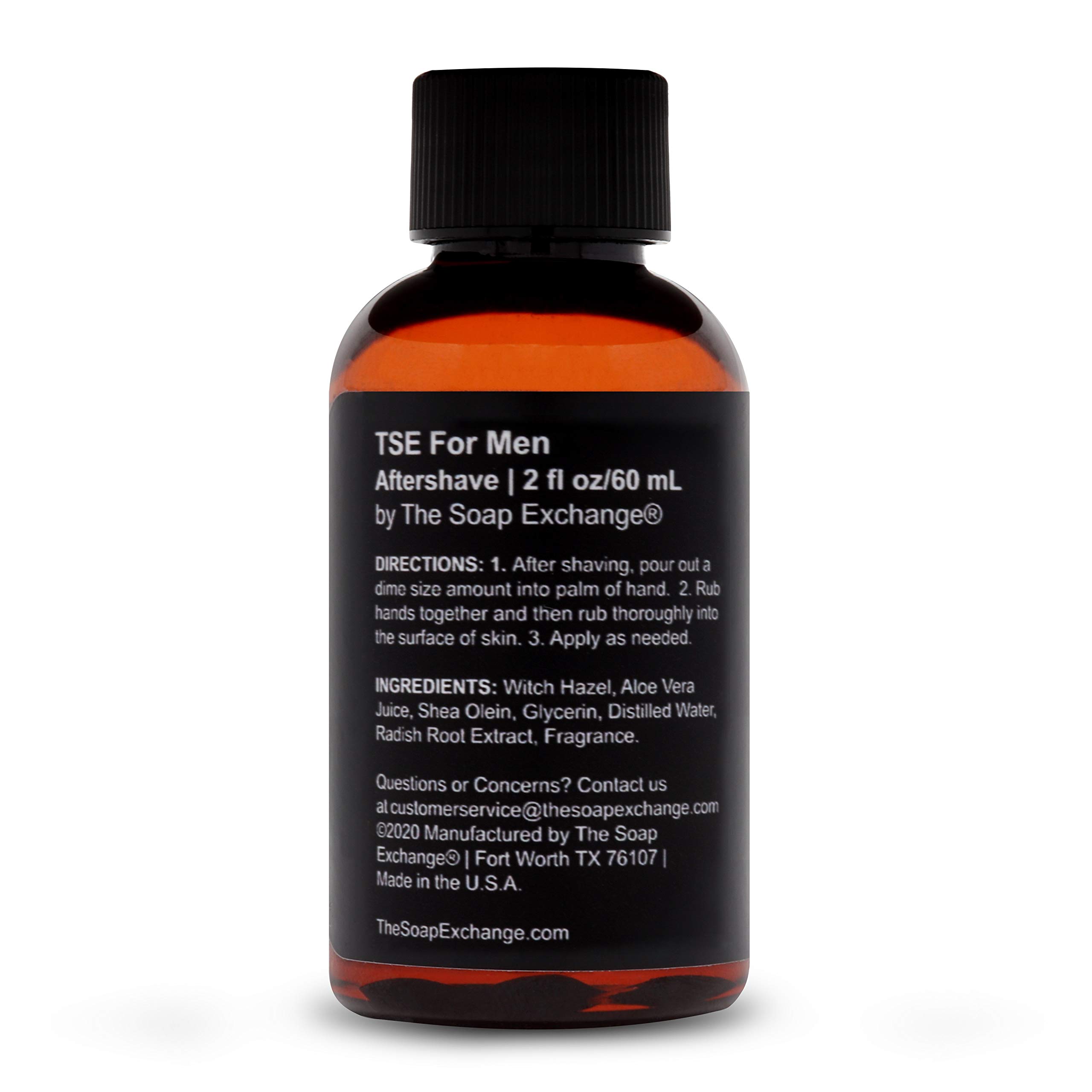 TSE for Men Soothing Aftershave - Wicked - Natural Ingredients for a Healthy Post Shave. Reduce Razor burn with Aloe Vera. Hand Crafted 2 fl oz / 60 ml Made in the USA.