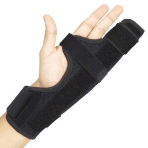 vive boxer finger splint - supports pinky, ring, middle metacarpals and knuckles - right or left adjustable hand brace - straightening for trigger finger, injury, fracture, broken, tendonitis (8 inch)