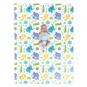 fisher price - gelli mat - luxury foam baby play mat - extra large - double sided print - water-resistant, non-toxic, hypoallergenic - use as playmat, excercise mat, yoga mat, tummy time - 85” x 51”