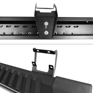 IKON MOTORSPORTS, Running Boards Compatible with 2015-2022 Ford F150 Super Cab, V Style Black Steel Side Step Bar Nerf Bar