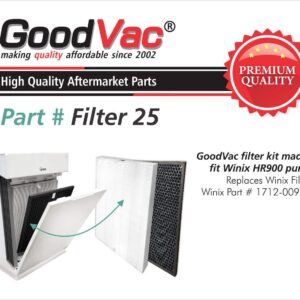 GOODVAC HEPA Filter Kit Compatible with Winix HR900 (Filter T)