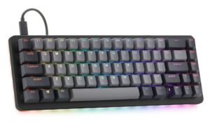 drop alt mechanical keyboard — 65% (67 key) gaming keyboard, hot-swap switches, programmable macros, rgb led backlighting, usb-c, doubleshot pbt, aluminum frame (kaihua box white, black)