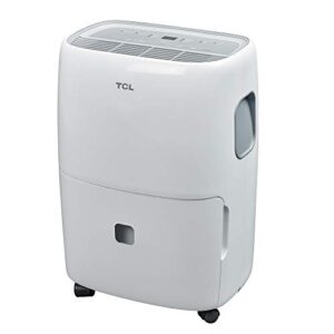 tcl home smart 50 pint dehumidifier, 4,500 sq. ft, app & voice control, set up in minutes, easy maintenance, basements, bedrooms (50d91), white