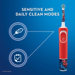 Oral-B Kids Electric Toothbrush Featuring Marvel's Spiderman, for Kids 3+