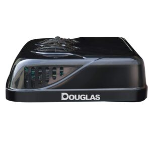 Douglas D20 Rooftop Air Conditioner, 9800BTU 12V, Black, No Idle, Battery Powered Complete Unit