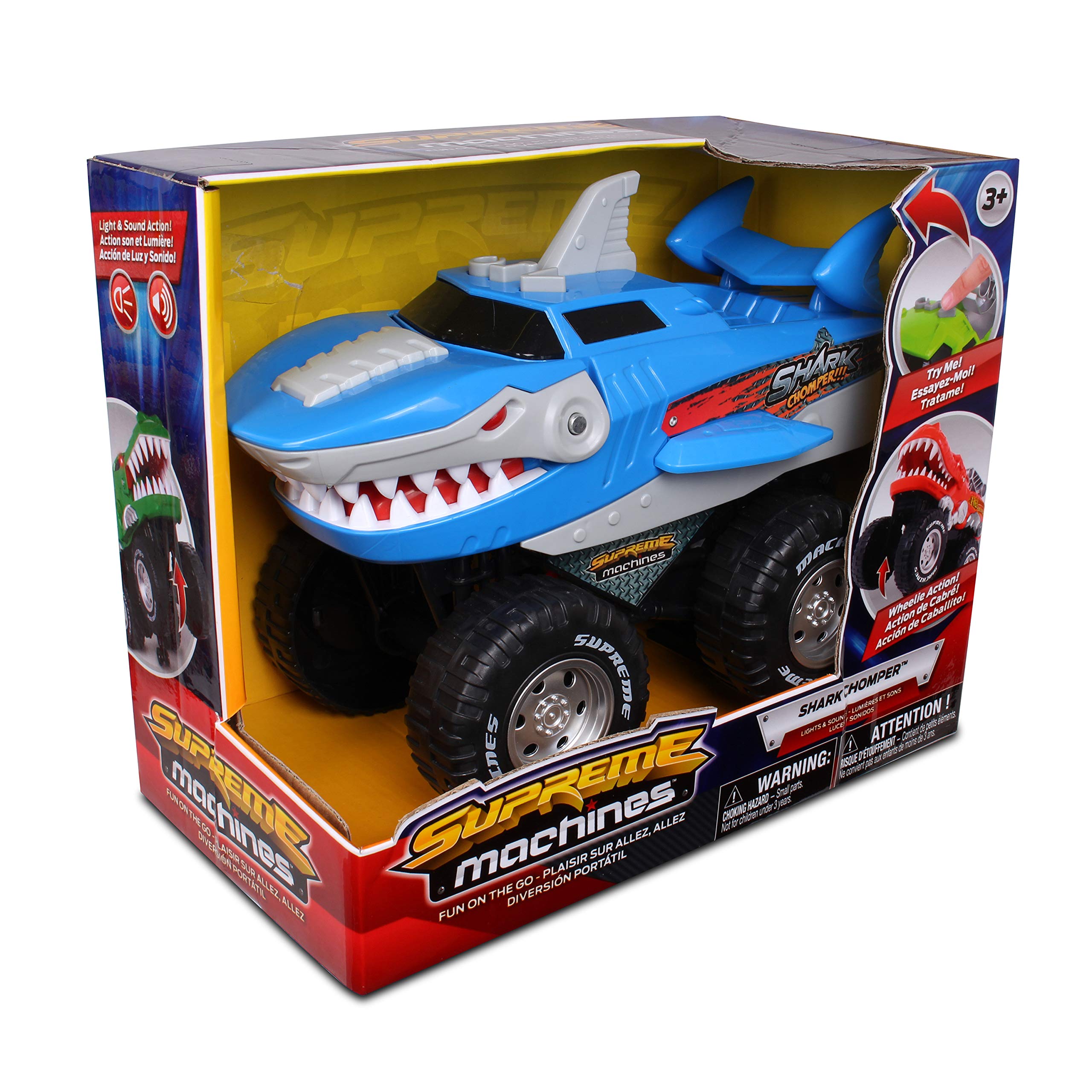 NKOK Supreme Machines Chompers - Shark, Has Engine and Stunt Driving Sounds, let’s you Rock Out to Music, Has Working Lights and Sounds, For Ages 3 and up