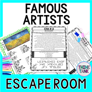 famous artists escape room - da vinci, matisse, kandinsky, van gogh