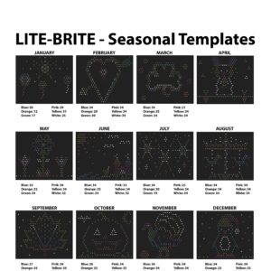 Lite Brite Ultimate Value Retro Toy, 12 Seasonal Templates, Peg Pouch, Amazon Exclusive, Light up Creative Activity Toy, Educational Stem, Gift for Girls and Boys, Ages 4+