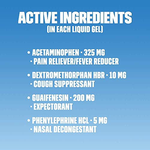 Mucinex Fast-Max Maximum Strength Cold & Flu All in One, Multi-Symptom Relief, Pain Reliever, Fever Reducer, Cough Suppressant, Expectorant, Nasal Decongestant, 16 Liquid Gels (Pack of 2)