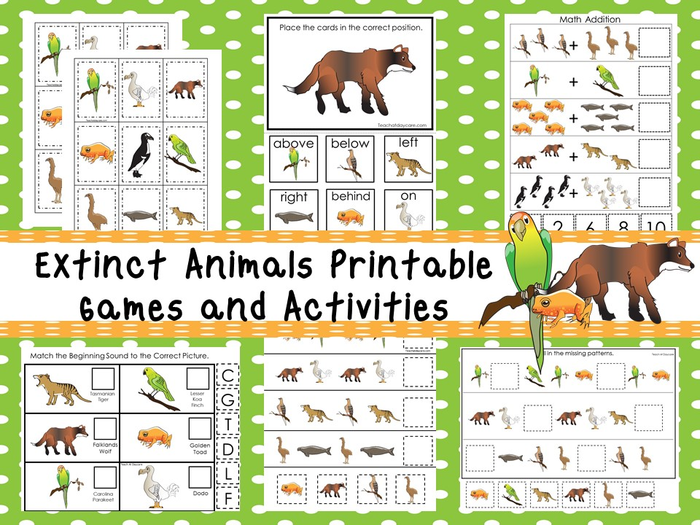 30 Printable Extinct Animals Games and Activities